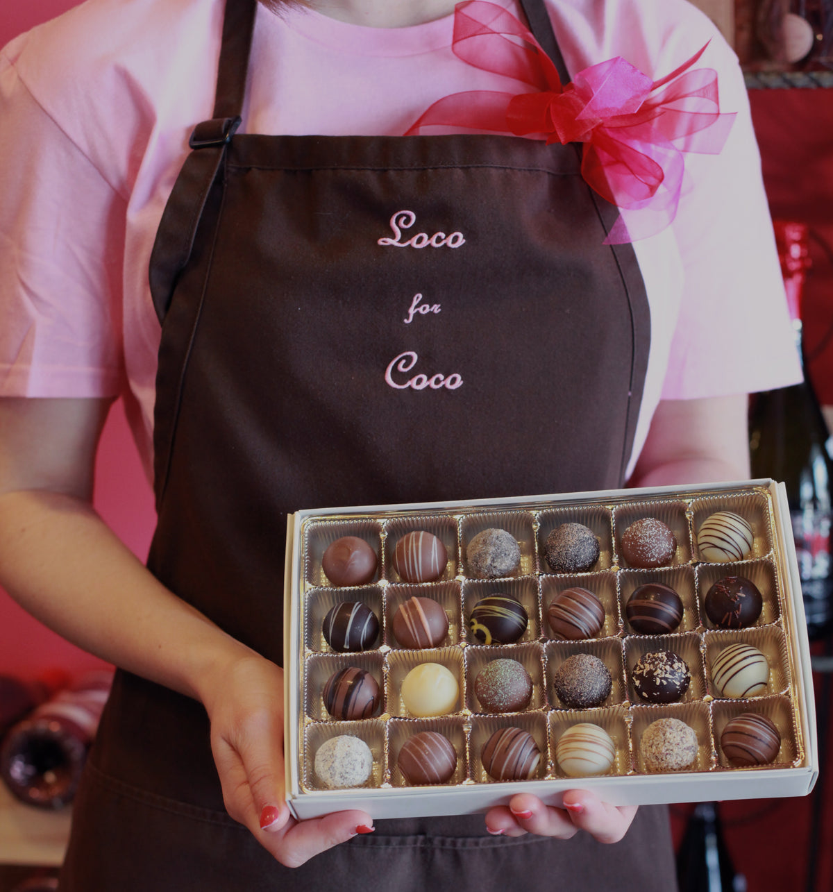 Greensboro's Gourmet Chocolates packaged fresh w. box/ribbon options ...